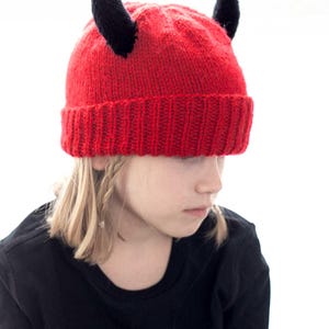 Devil Hat KNITTING PATTERN / Devil Hat Pattern / Knit Devil Hat / Devil ...