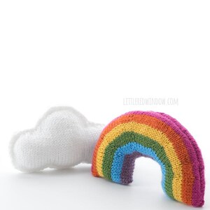 Cloud & Rainbow KNITTING PATTERNS / Knit Rainbow Pattern / Knit Cloud ...