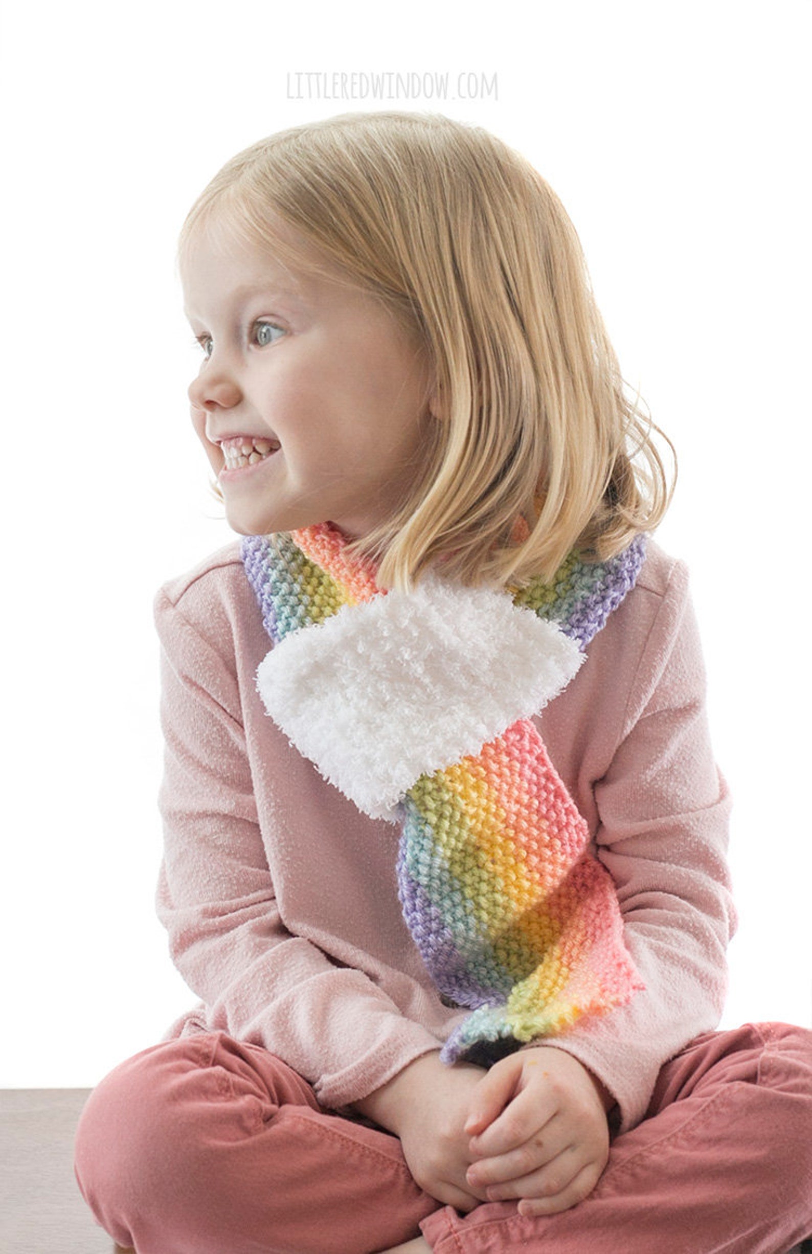 Rainbow Loop Scarf KNITTING PATTERN / Rainbow Scarf Pattern / | Etsy