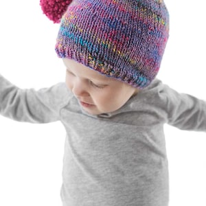 Easy Pom Pom Stocking Cap KNITTING PATTERN / Stocking Cap Pattern / Pom ...