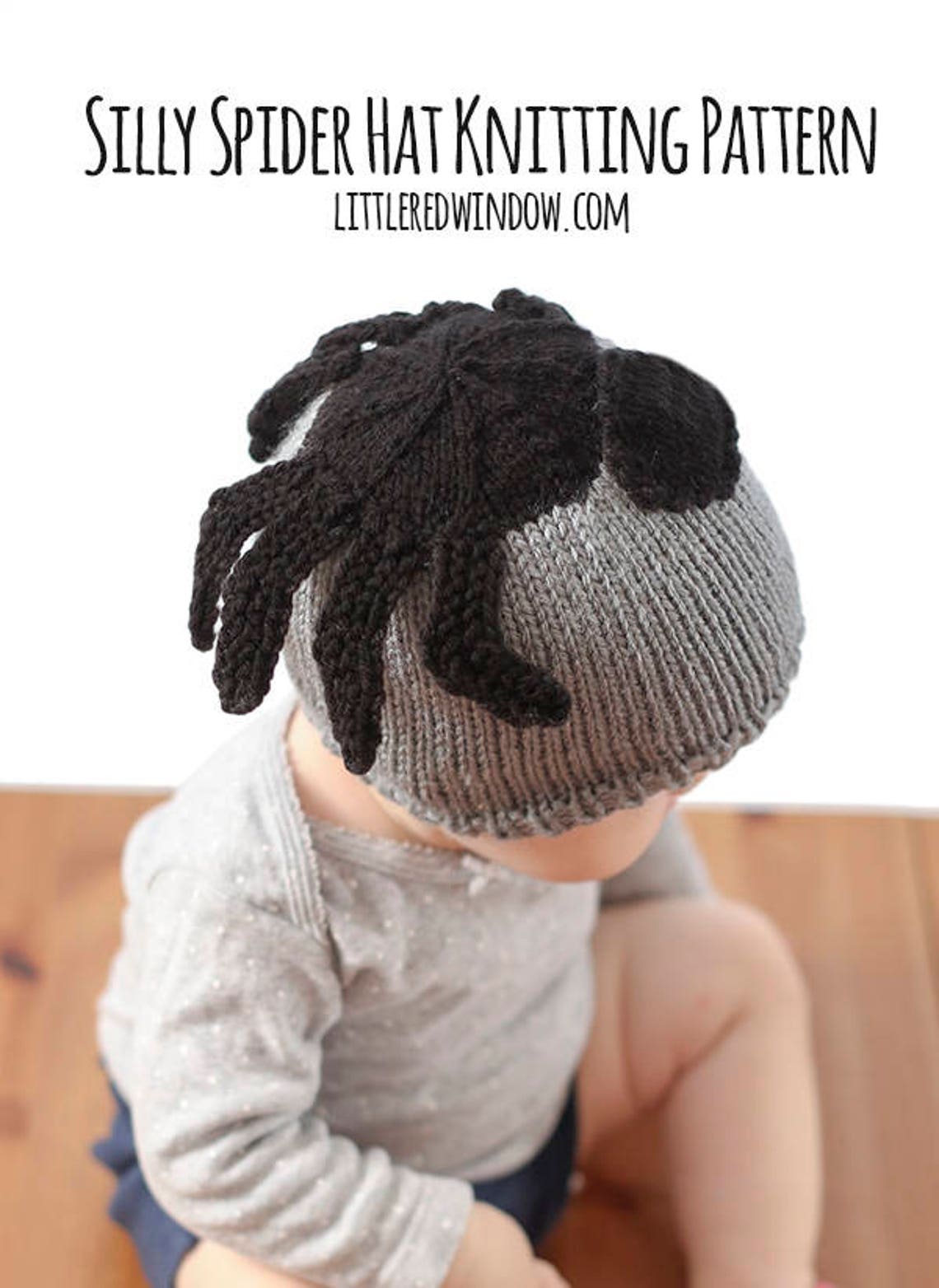 Baby Spider Hat KNITTING PATTERN - Halloween Knit Hat Pattern, Toddler ...