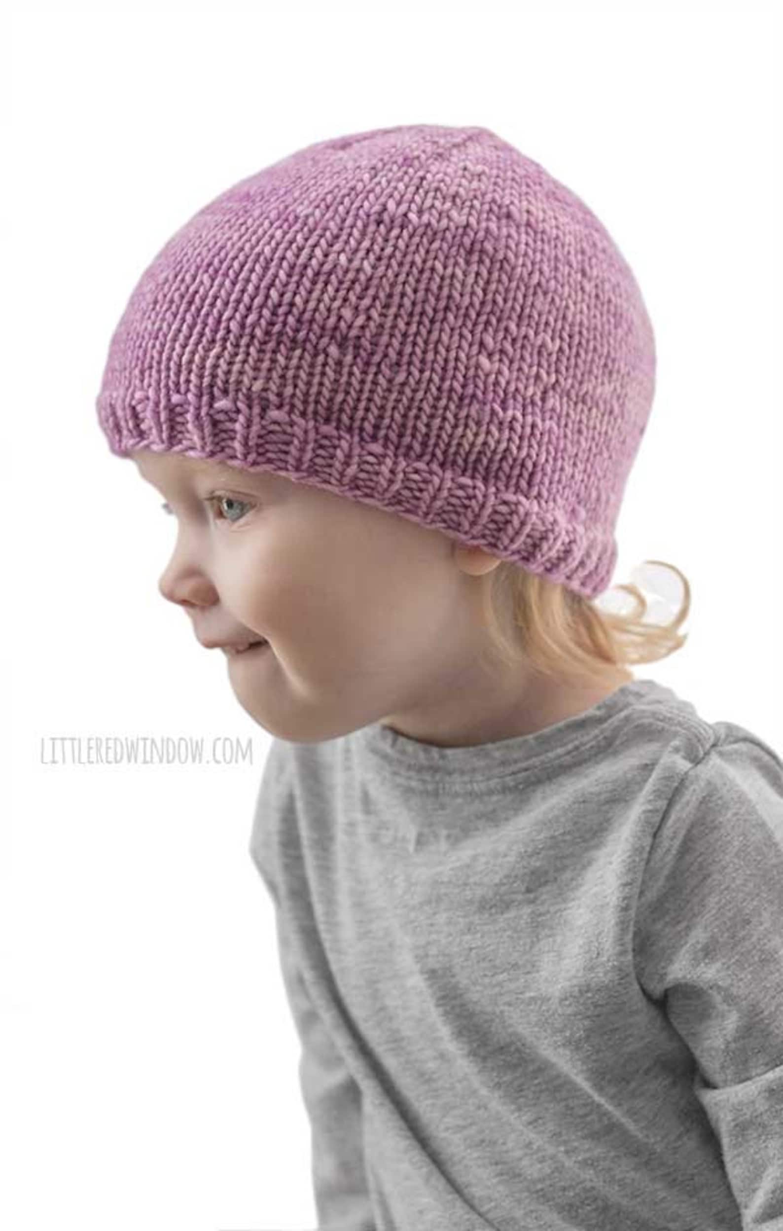 Easy Knit Flat Hat KNITTING PATTERN / Flat Knit Hat Pattern / Beginner ...