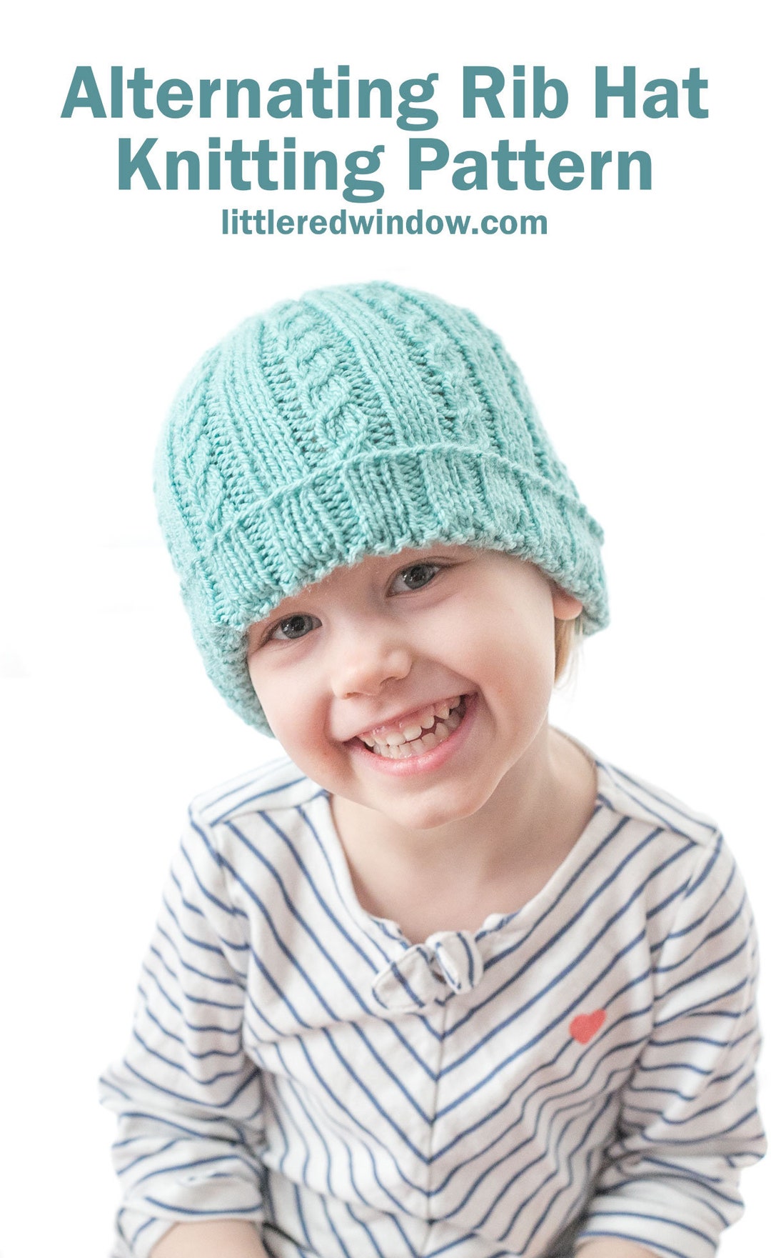Alternating Rib Hat KNITTING PATTERN / Ribbed Hat Pattern / Cable Hat ...