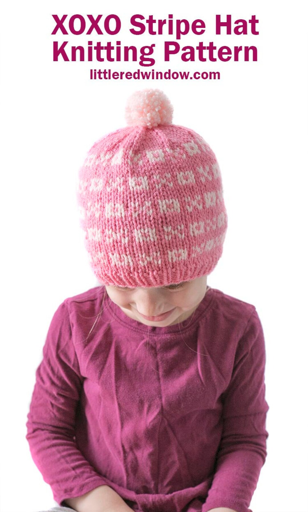 XOXO Stripe Hat KNITTING PATTERN / Xoxoxo / Hugs and Kisses Pattern ...