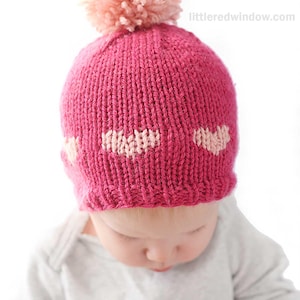 Heart Hat KNITTING PATTERN / Heart Hat Pattern / Valentine Hat ...