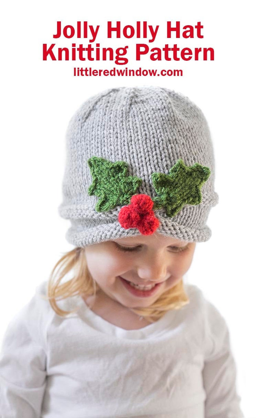 Holly Hat KNITTING PATTERN / Holly Leaf Knitting Pattern / Holly ...