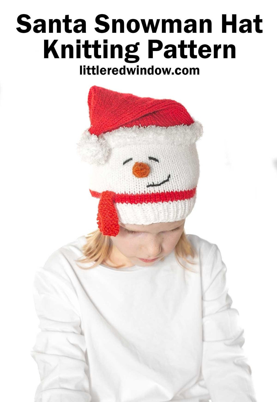 Santa Snowman Hat KNITTING PATTERN / Snowman Pattern / Snowman Wearing ...