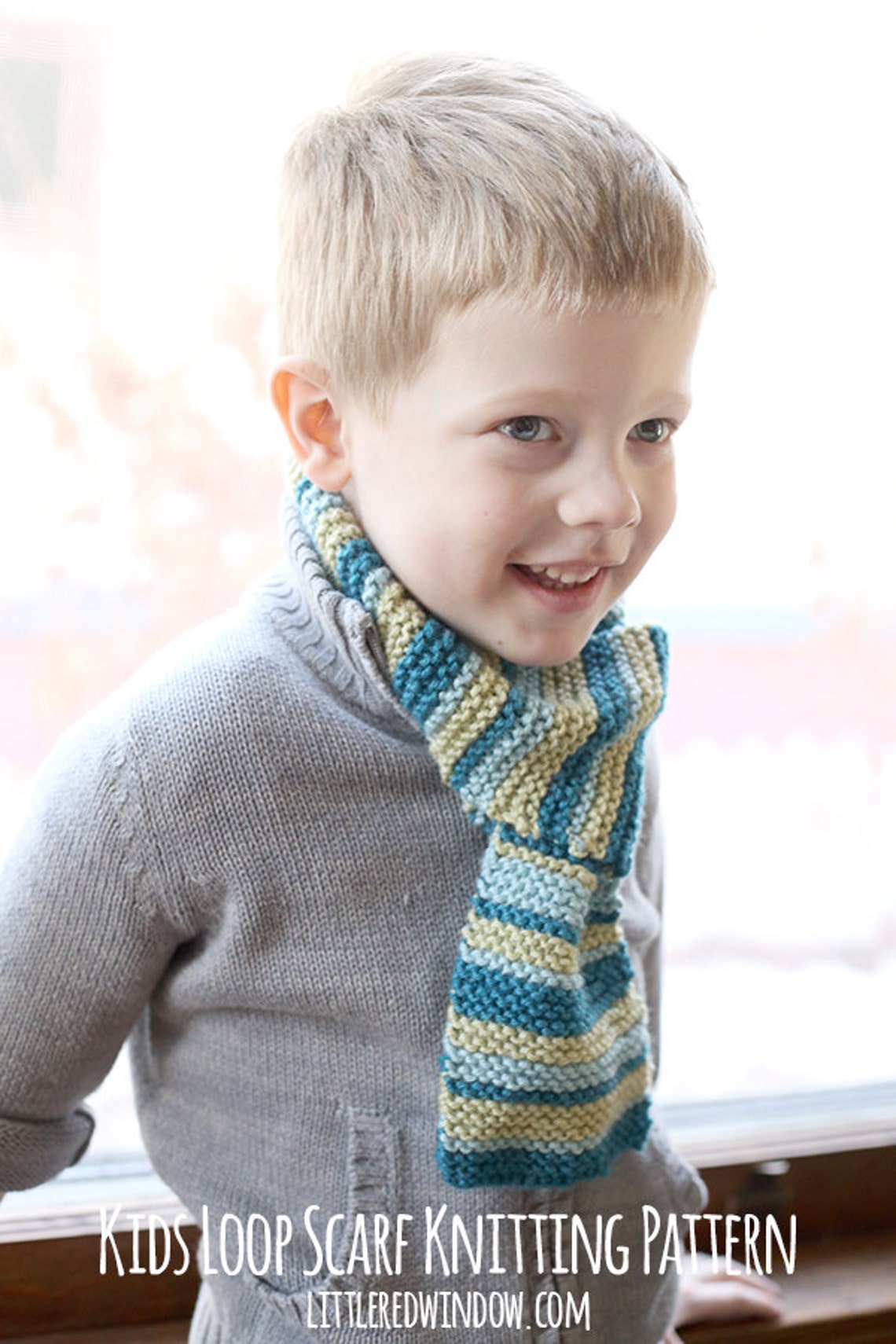 Kids Loop Scarf KNITTING PATTERN / Loop Scarf Pattern / Kids Scarf ...