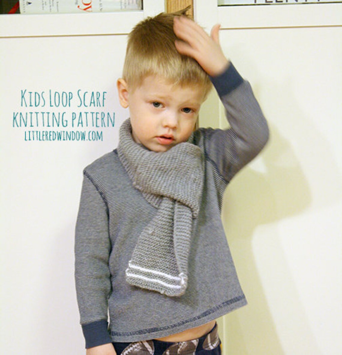 Kids Loop Scarf KNITTING PATTERN / Loop Scarf Pattern / Kids Scarf ...