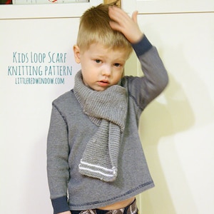 Kids Loop Scarf KNITTING PATTERN / Loop Scarf Pattern / Kids Scarf ...