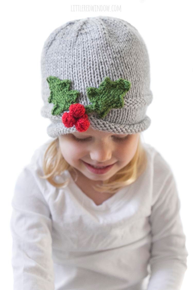 Holly Hat KNITTING PATTERN / Holly Leaf Knitting Pattern / | Etsy