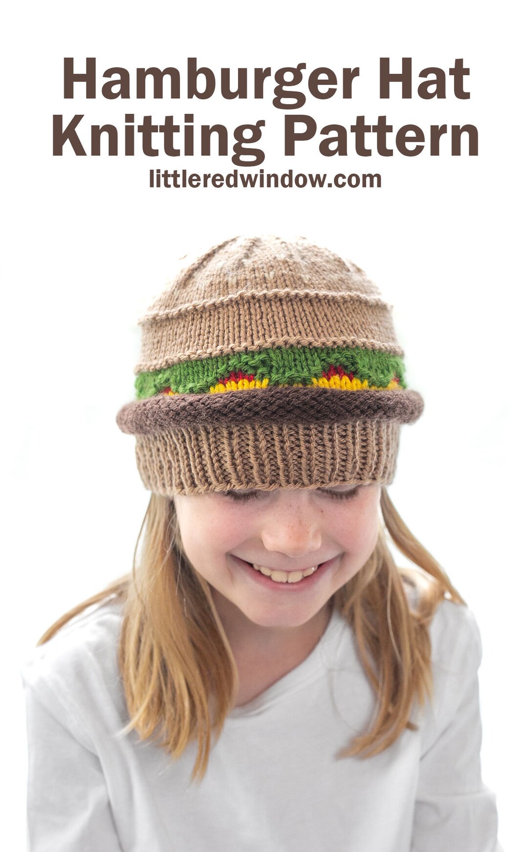 Hamburger Hat KNITTING PATTERN / Hamburger Pattern / Cheeseburger Hat ...