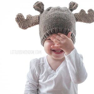 Moose Hat KNITTING PATTERN / Woodland Baby Hat / Winter Animal Hat ...