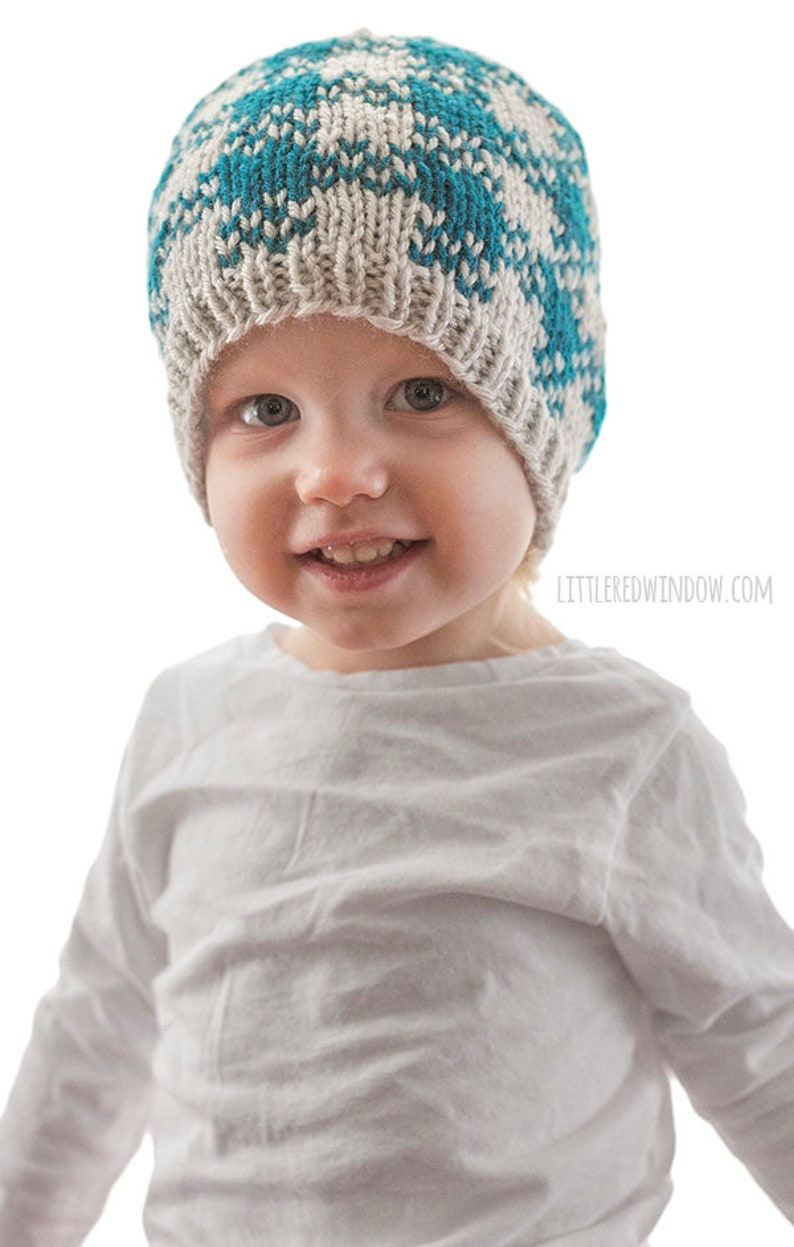 Easy Plaid Hat Hat KNITTING PATTERN / Simple Plaid Pattern / - Etsy