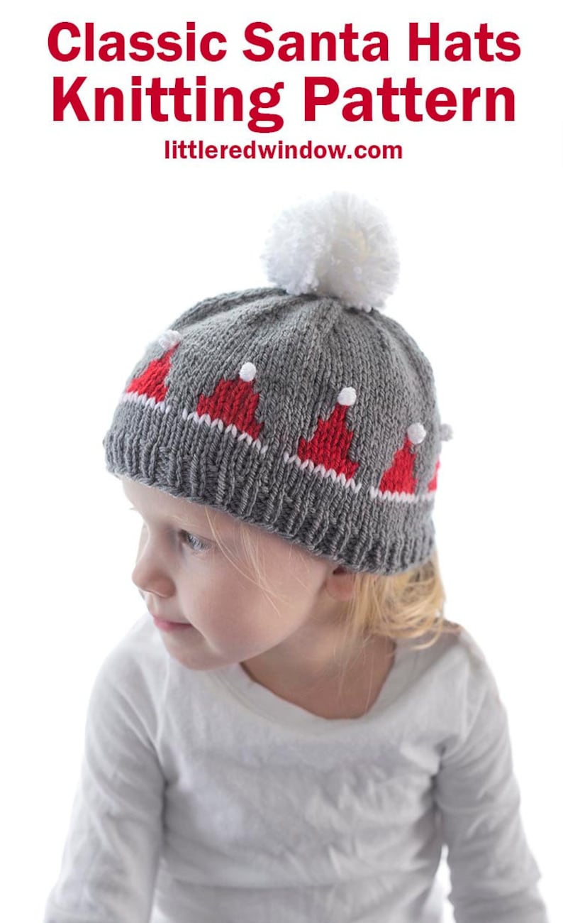 Classic Santa Hats KNITTING PATTERN / Santa Hats Pattern / - Etsy