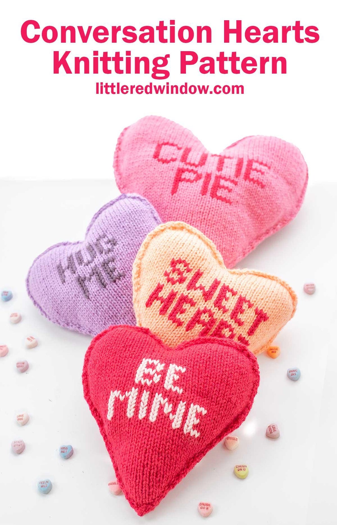 Conversation Hearts KNITTING PATTERN / Knit Heart Shape Pattern ...