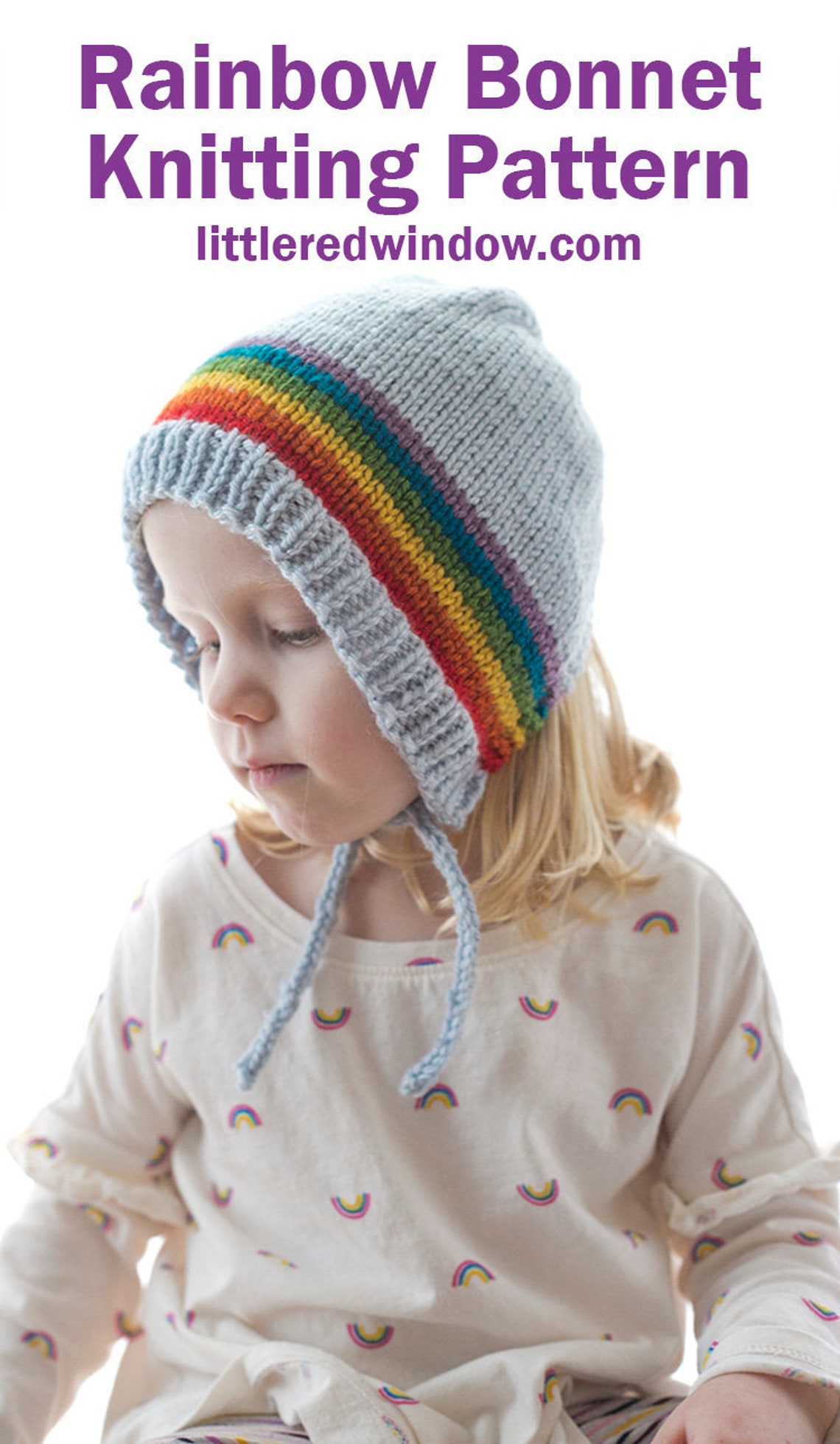 Rainbow Bonnet KNITTING PATTERN / Rainbow Baby Bonnet Knitting Pattern ...
