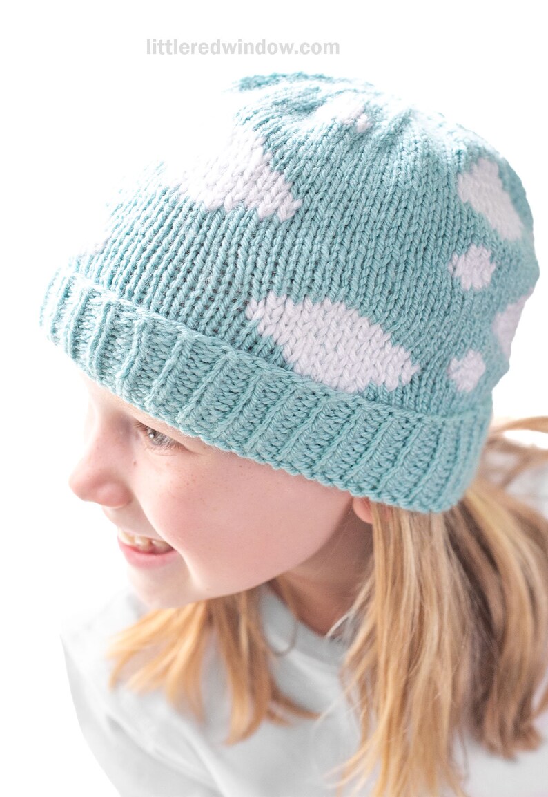 Blue Sky Hat Knitting Pattern / Cloud Hat Knitting Pattern / Cloud ...
