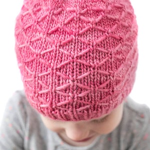 Trellis Stitch Hat KNITTING PATTERN / Diamond Pattern / Geometric Baby ...