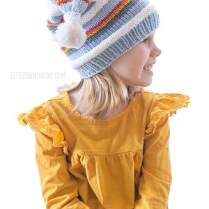 Rainbow Striped Stocking Cap KNITTING PATTERN / Stocking Cap Pattern ...