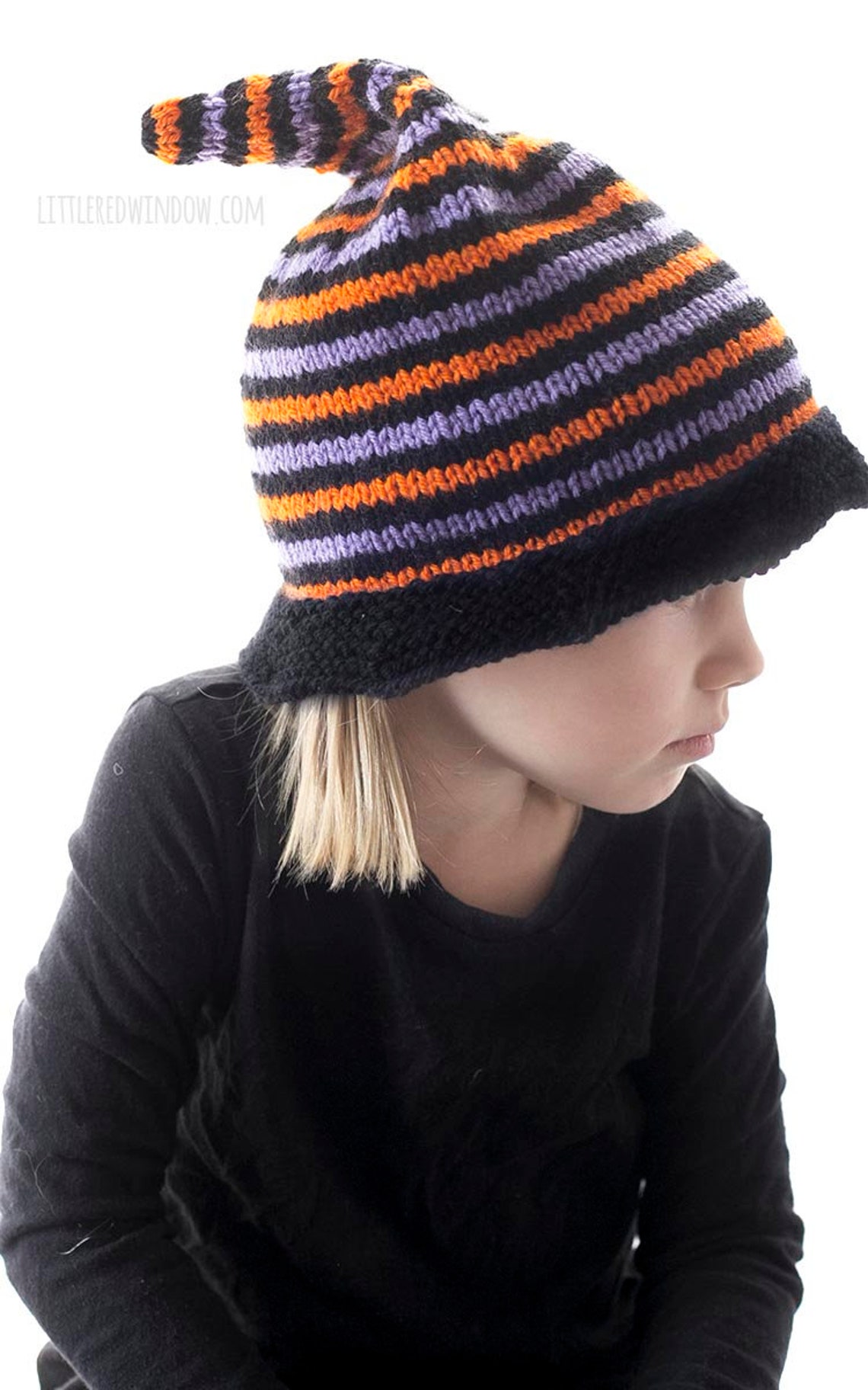 Striped Witch Hat KNITTING PATTERN / Halloween Witch Hat - Etsy