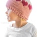 Colorblock Hat KNITTING PATTERN / Knit Heart Hat Pattern / - Etsy