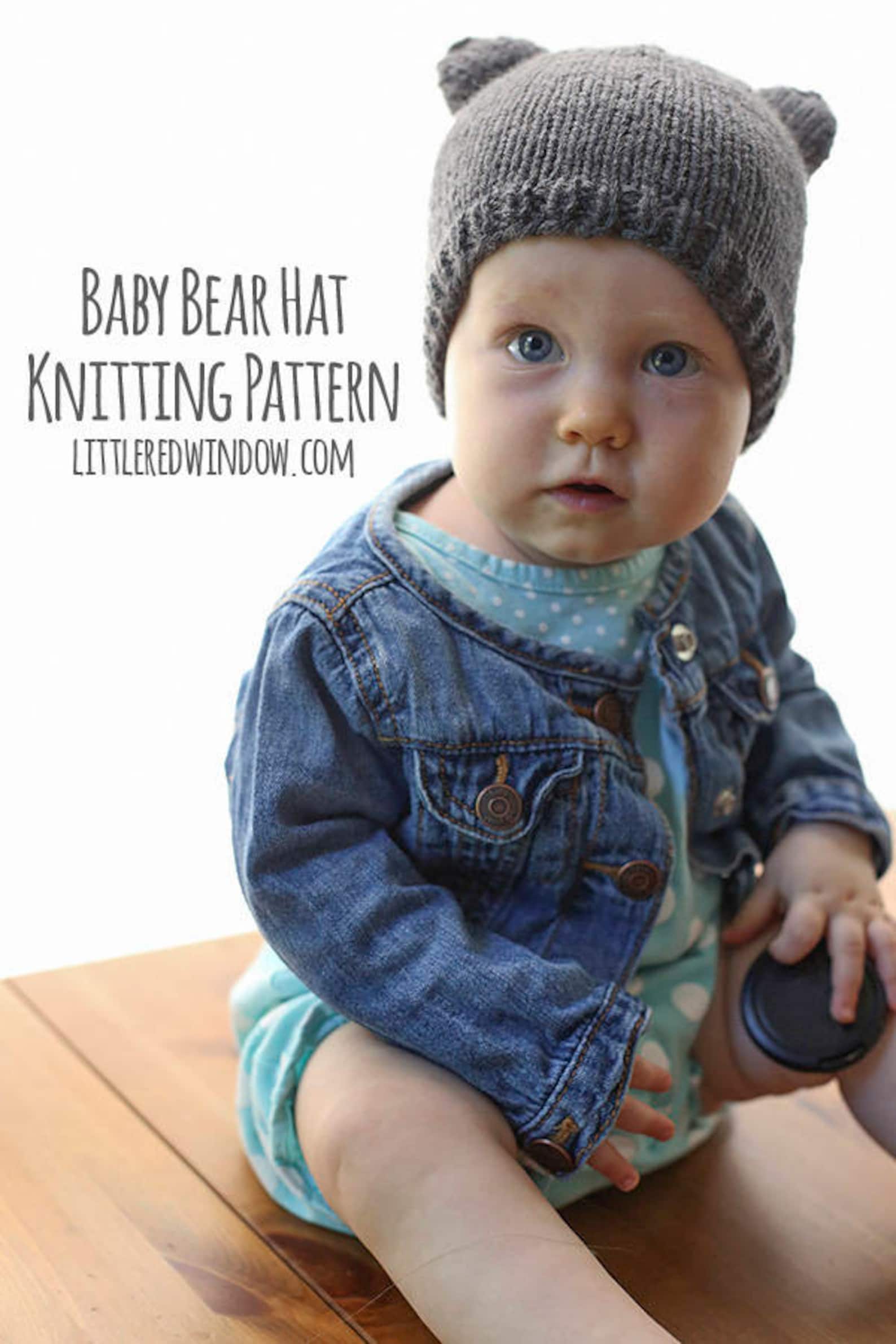 Baby Bear Hat KNITTING PATTERN With Ears / Bear Hat Pattern /baby Bear ...