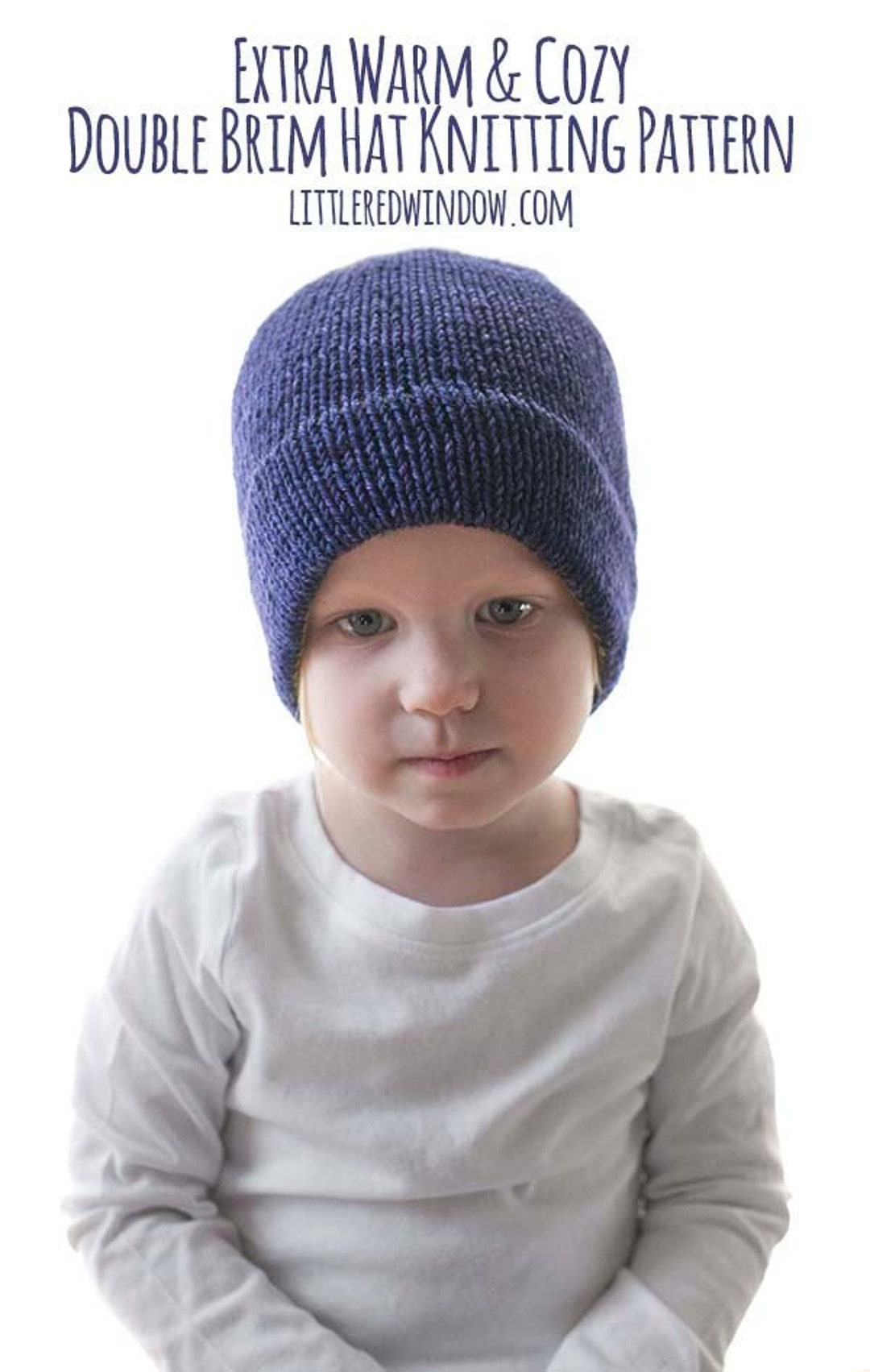 Easy Double Brim Hat KNITTING PATTERN / Warm Hat Pattern / - Etsy
