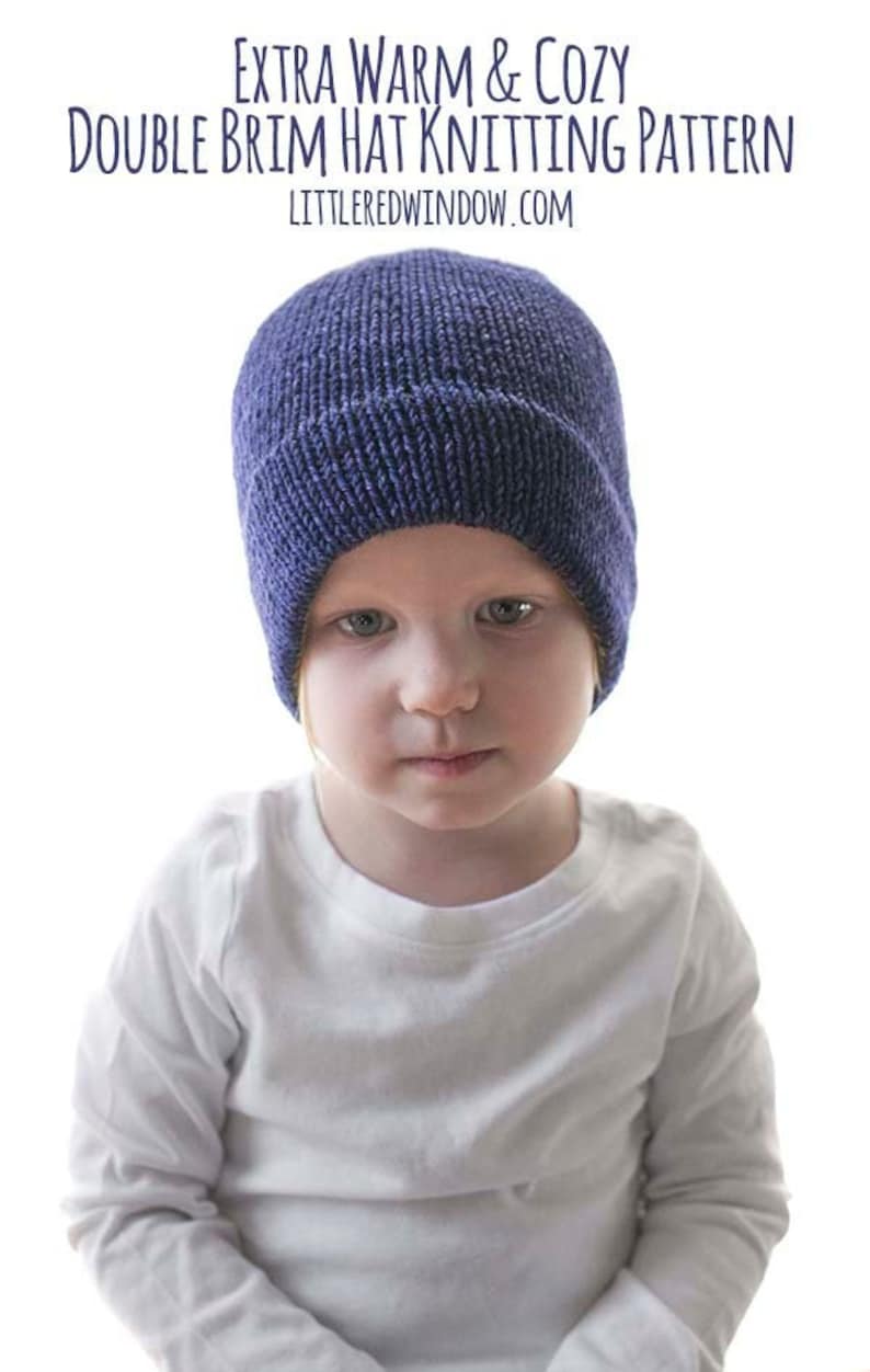 Easy Double Brim Hat KNITTING PATTERN / Warm Hat Pattern / - Etsy