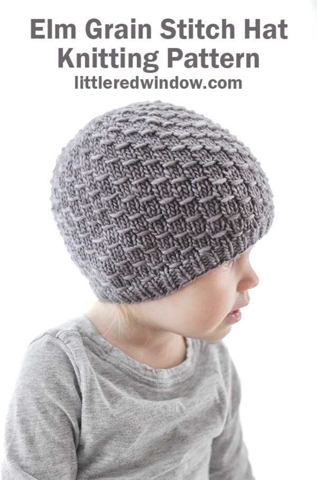 Elm Grain Stitch Hat KNITTING PATTERN / Elm Grain Stitch Pattern / Easy ...