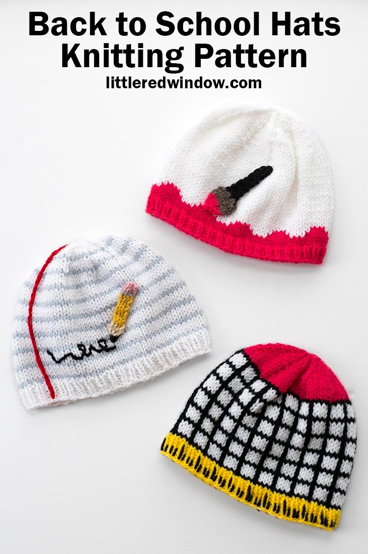Back to School Hats KNITTING PATTERN / Back to School Gift / | Etsy