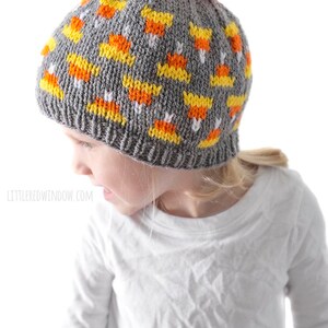 Cozy Candy Corn Hat KNITTING PATTERN / Pom Pom Hat Pattern / Candy Corn Pattern / Baby Halloween ...
