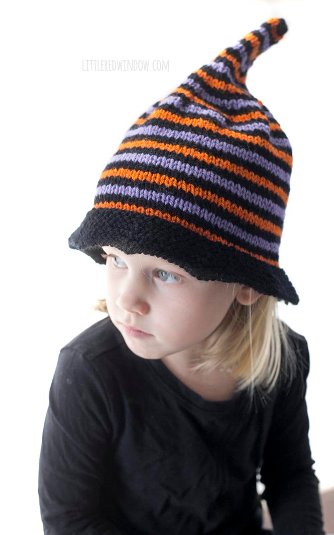 Striped Witch Hat KNITTING PATTERN / Halloween Witch Hat Pattern ...