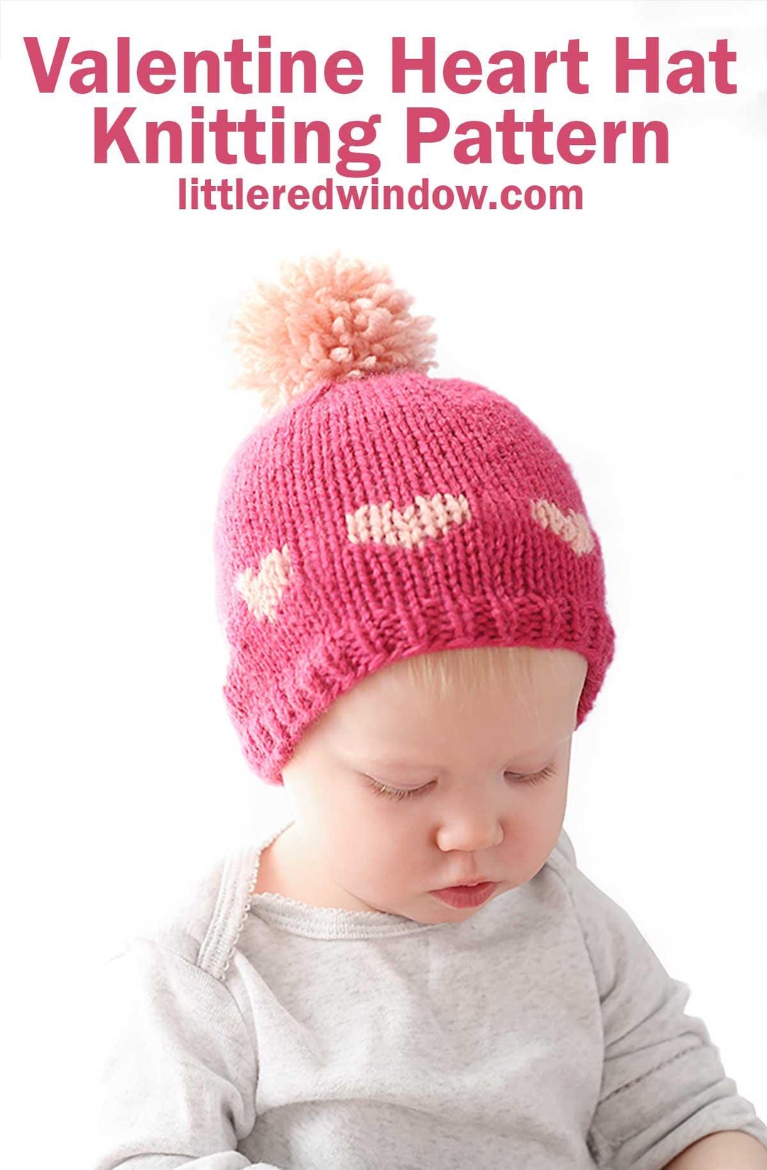 Heart Hat KNITTING PATTERN / Heart Hat Pattern / Valentine Hat ...