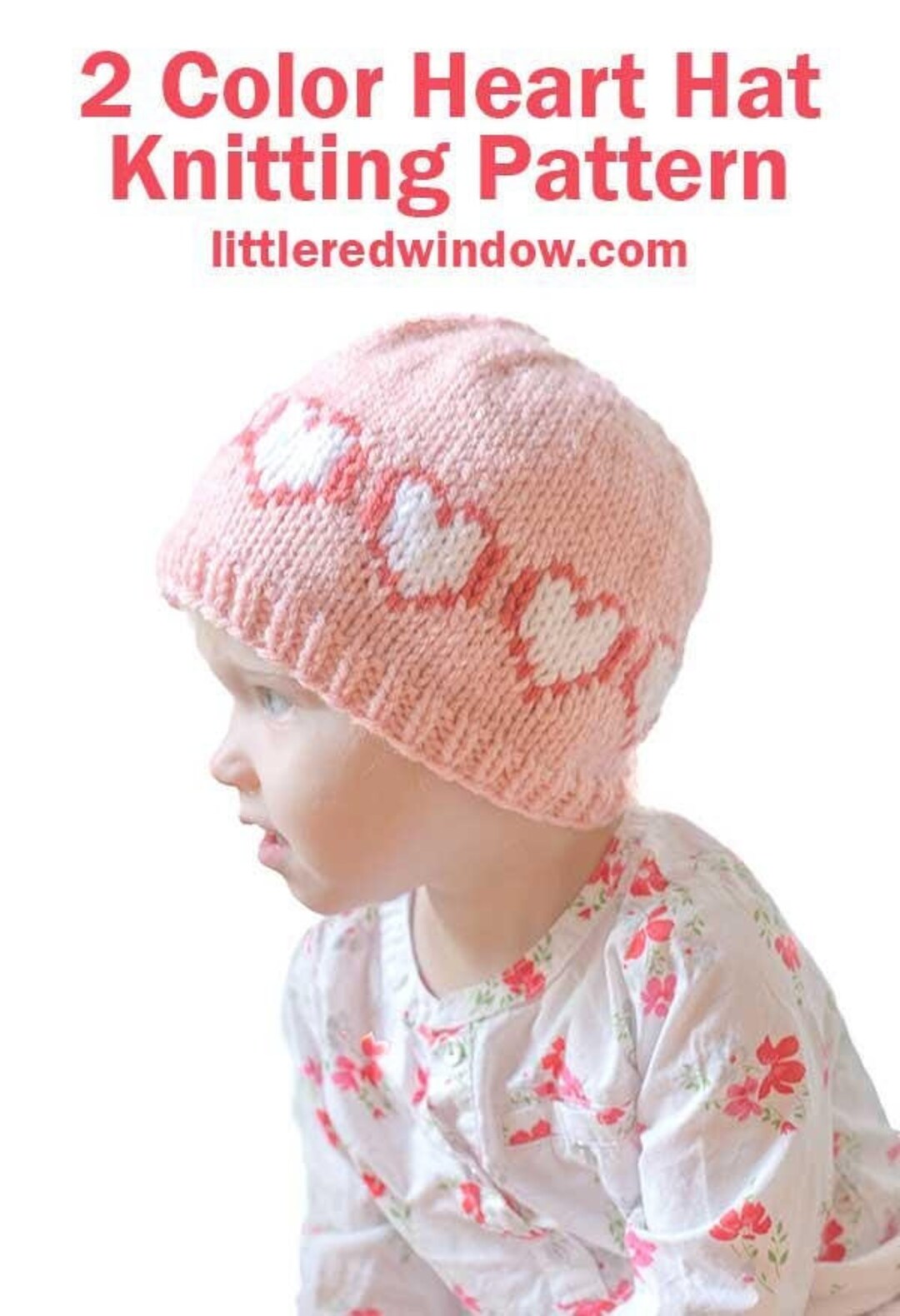 Two Color Heart Hat KNITTING PATTERN / Baby Heart Hat / Baby Hat With ...