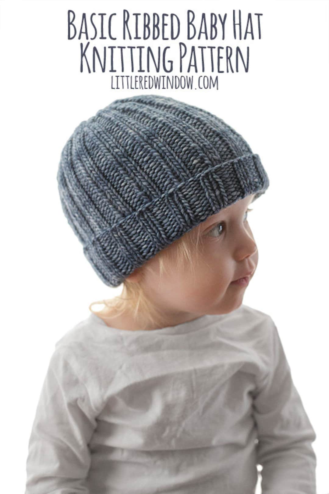 Easy Ribbed Hat KNITTING PATTERN / Ribbed Hat Pattern / Ribbed Baby Hat ...