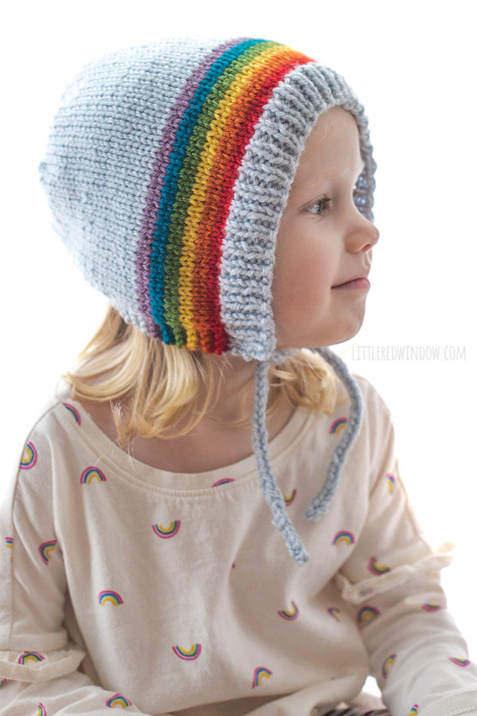 Rainbow Bonnet KNITTING PATTERN / Rainbow Baby Bonnet Knitting Pattern ...