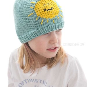 Sunshine Hat KNITTING PATTERN / Knit Sun Hat Pattern / Smiling Sun Hat ...
