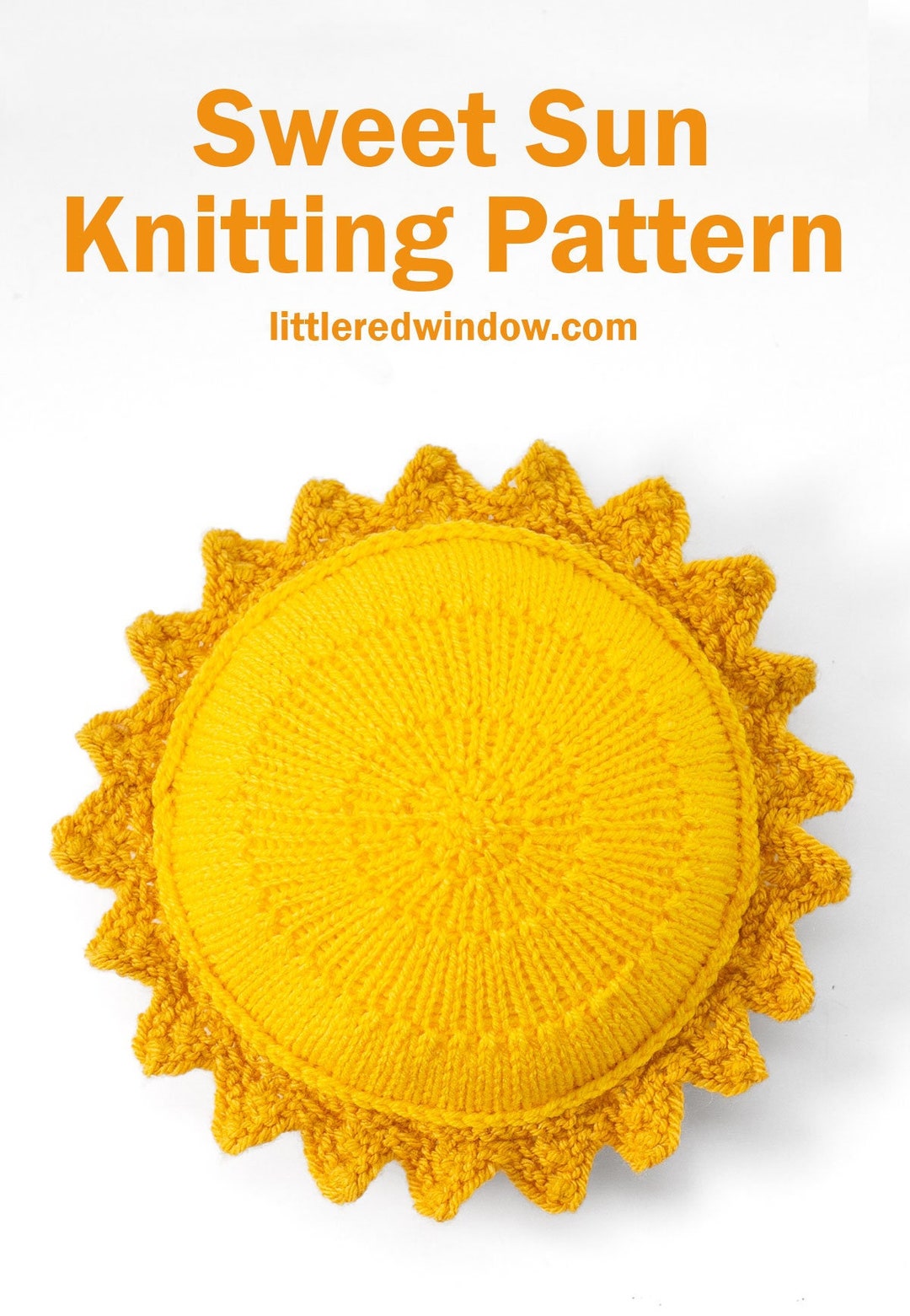 Sweet Sun KNITTING PATTERN / Knit Sun Pattern / Sun Knitting Pattern ...
