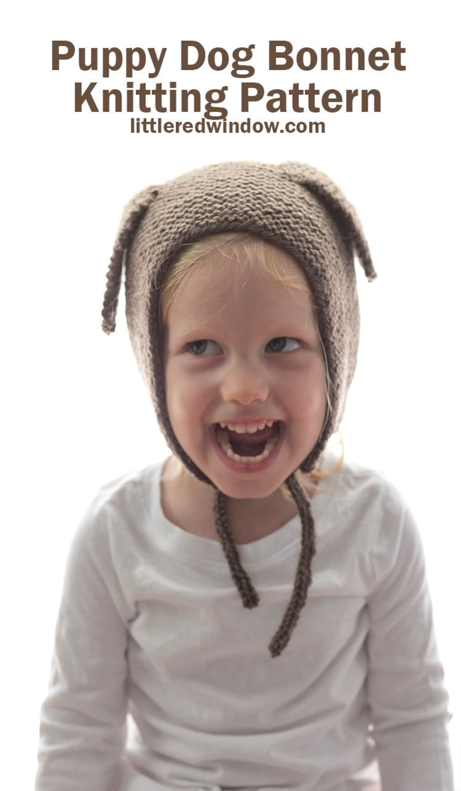 Baby Dog Bonnet KNITTING PATTERN / Puppy Dog Bonnet Pattern / | Etsy