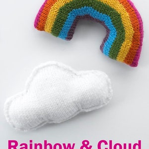 Cloud & Rainbow KNITTING PATTERNS / Knit Rainbow Pattern / Knit Cloud ...