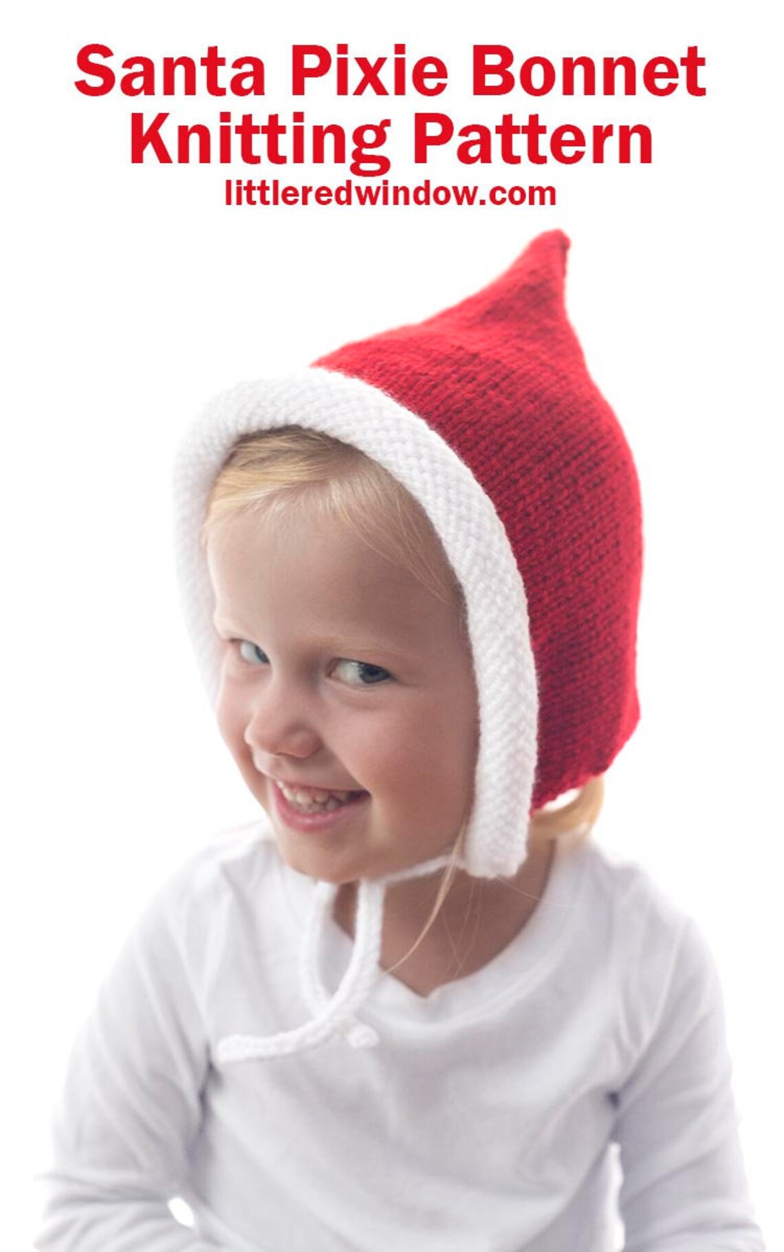 Santa Pixie Bonnet KNITTING PATTERN / Santa Bonnet Pattern / Santa ...