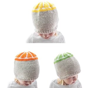 Citrus Hats KNITTING PATTERN / Lemon Hat Knitting Pattern / Orange Hat ...