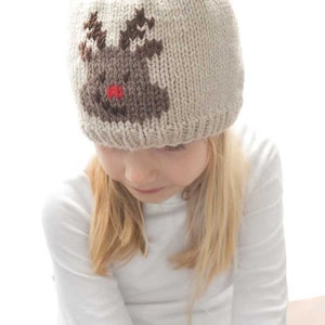 Cheerful Reindeer Hat KNITTING PATTERN for Babies & Toddlers / Reindeer ...