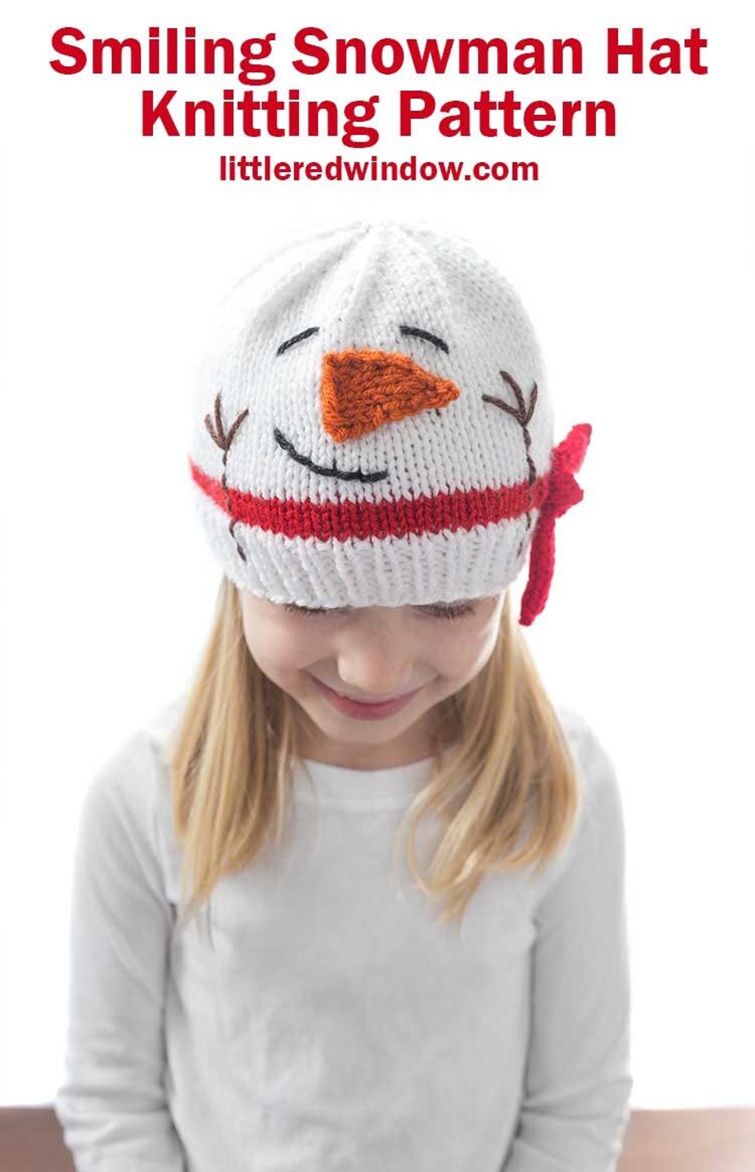Smiling Snowman Hat KNITTING PATTERN / Snowman Pattern / Snowman ...