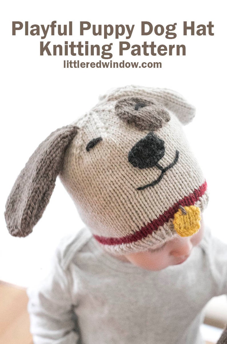 Puppy Dog Hat KNITTING PATTERN / Easy Dog Hat Knitting Pattern - Etsy