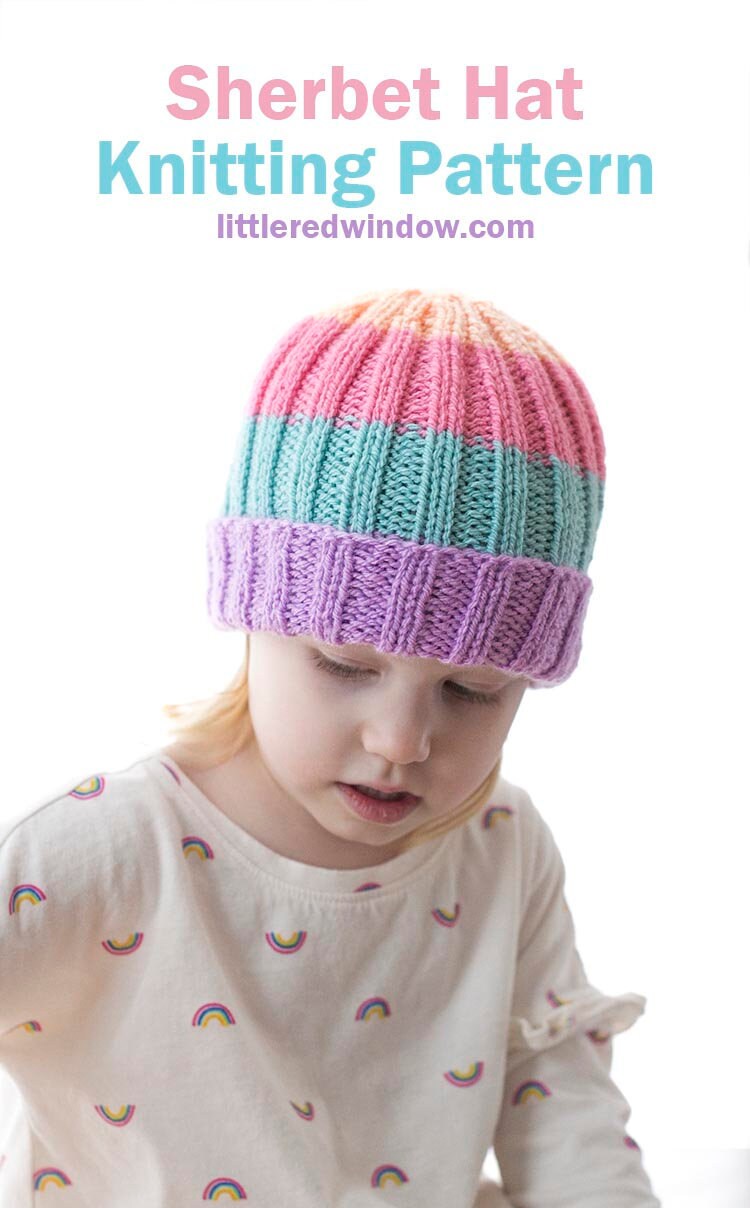 Easy Sherbet Ribbed Baby Hat KNITTING PATTERN / Ribbed Hat - Etsy