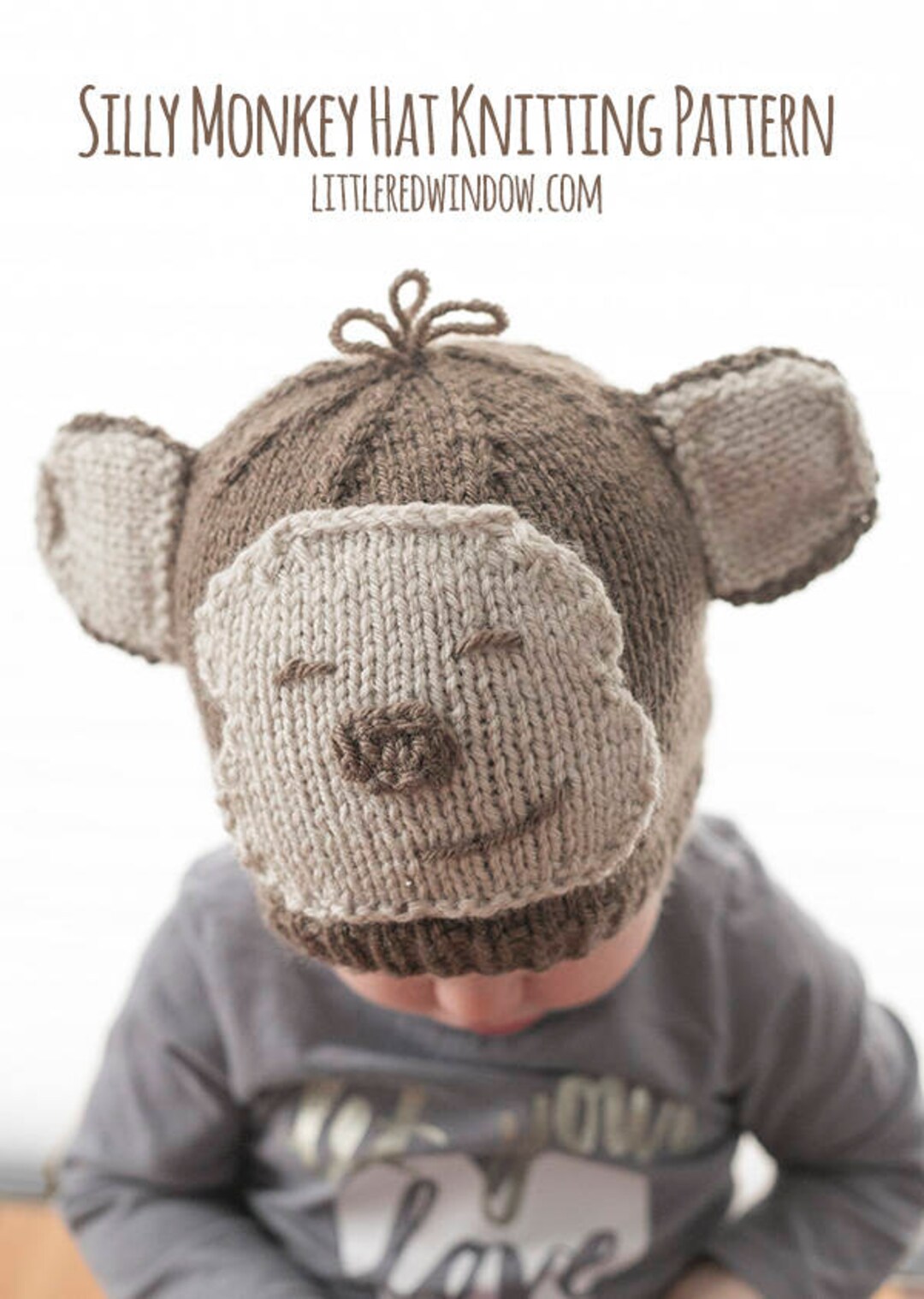 Baby Monkey Hat KNITTING PATTERN / Monkey Hat Pattern / Monkey Beanie ...