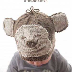 Baby Monkey Hat KNITTING PATTERN / Monkey Hat Pattern / Monkey Beanie ...