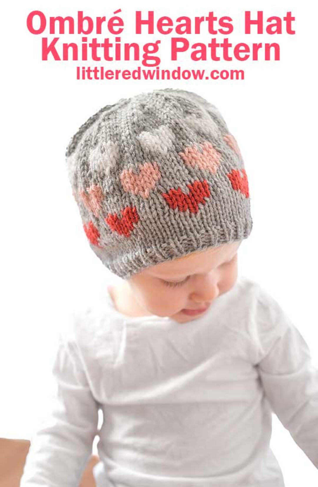 Ombre Baby Heart Hat KNITTING PATTERN / Heart Hat Pattern / Valentine ...